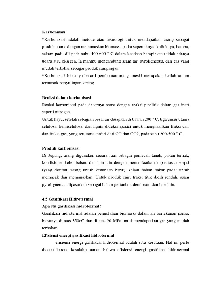 Bahan PPT Karbonisasi | PDF