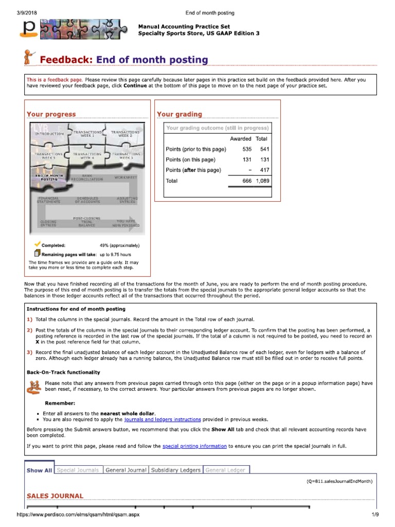 End of Month Posting | PDF