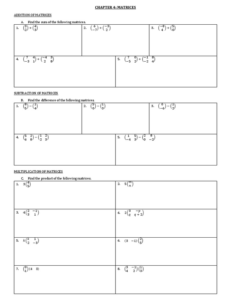 Form 5 Mathematics Chapter 4 Matrices | PDF | Matrix (Mathematics ...
