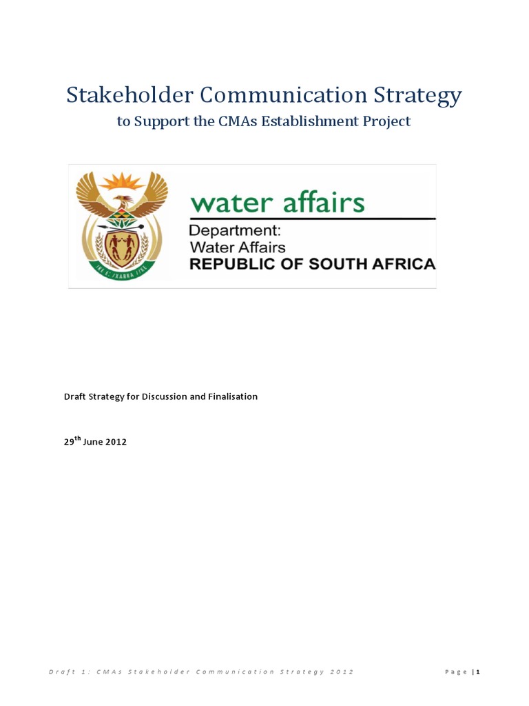 CMA Stakeholder Communication Strategy | PDF | Stakeholder (Corporate ...