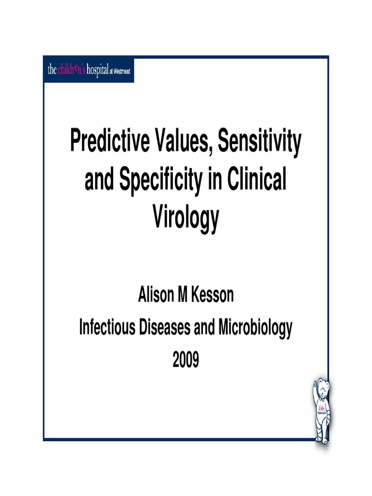 Predictive Values, Sensitivity and Specificity in Clinical Virology | PDF | Sensitivity And ...