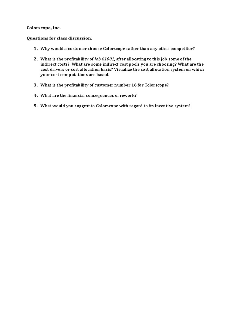 Colorscope Questions | PDF