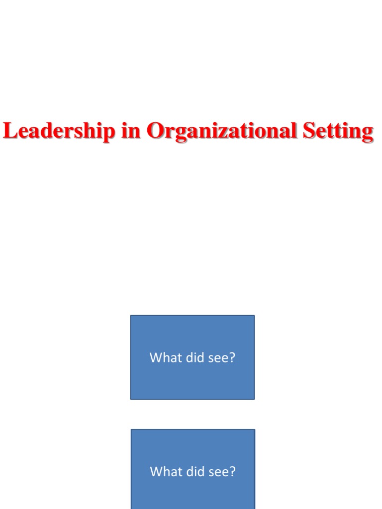 Leadership in Organizational Setting | Download Free PDF | Leadership ...