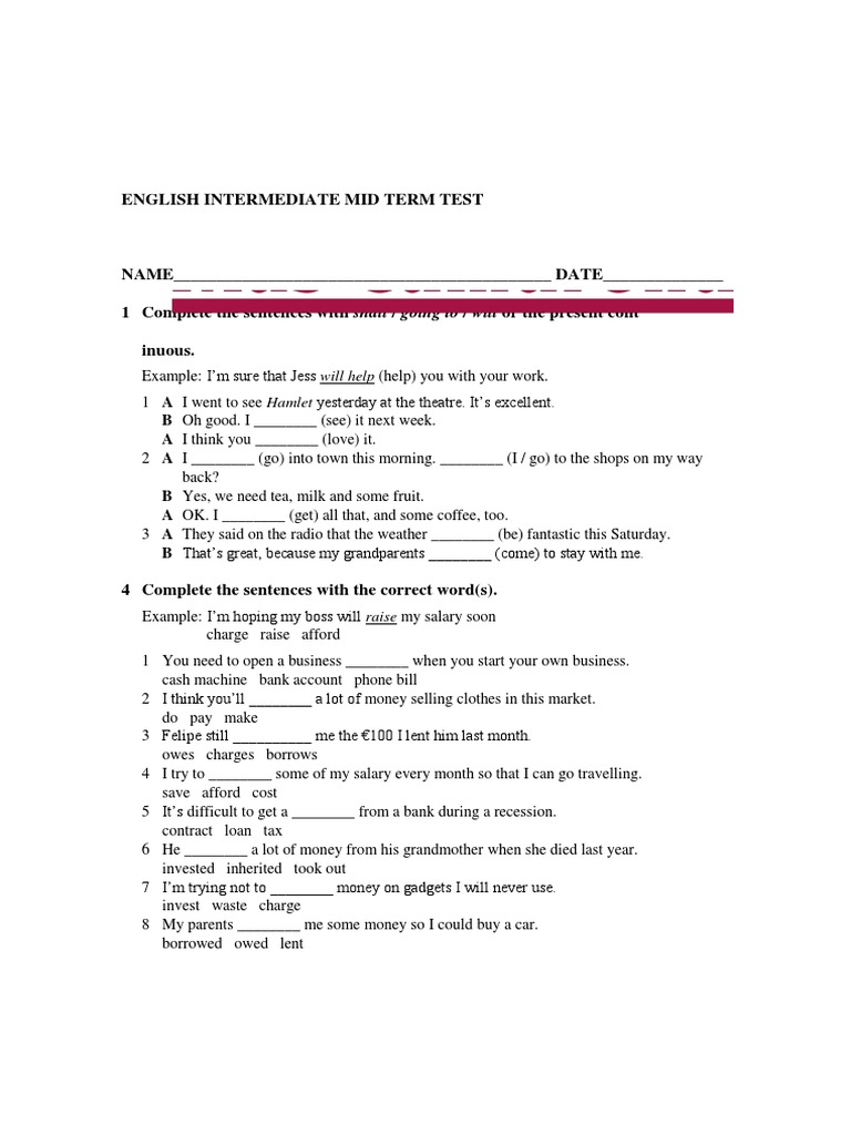 1complete The Sentences With Shall | PDF