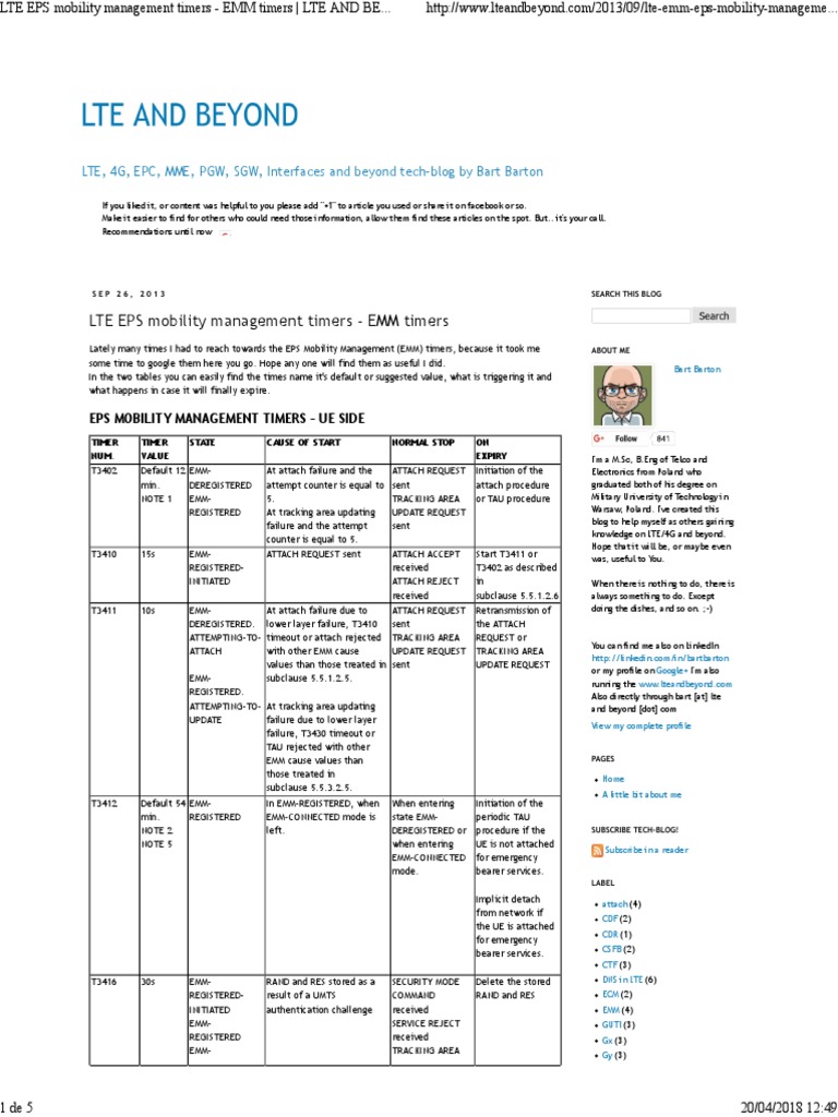 Lte Timers | PDF | Data Transmission | Electronics