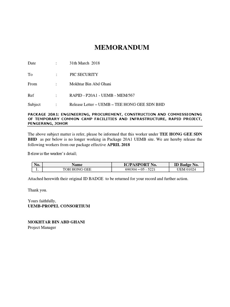 Memo - Rapid-p20a1-Uemb-ipmt-meme-567 - Release Letter - Tee Hong Gee ...