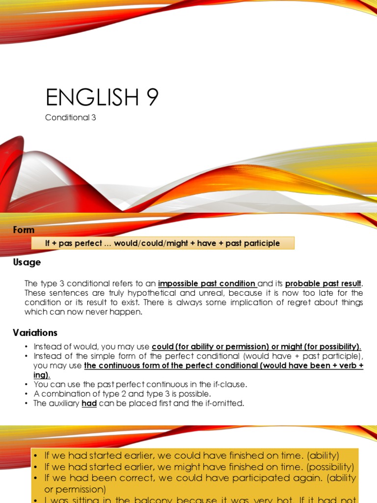 English 9 Lesson Conditional 3 Pdf Verb Onomastics 