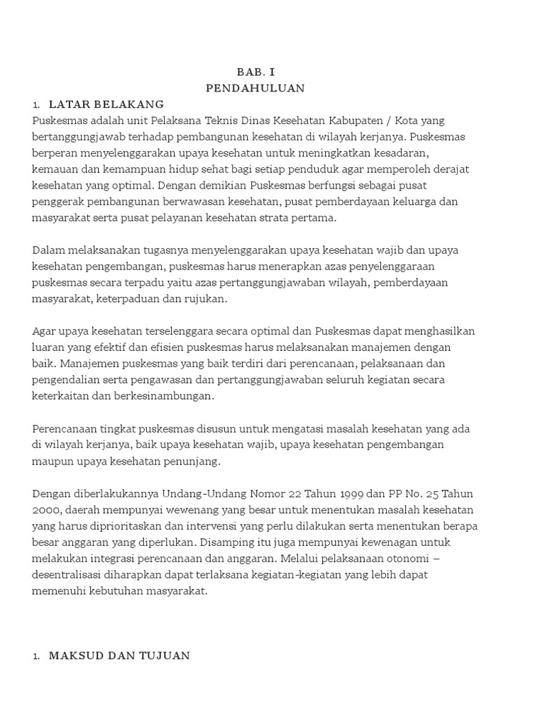 Contoh RUK Puskesmas | PDF
