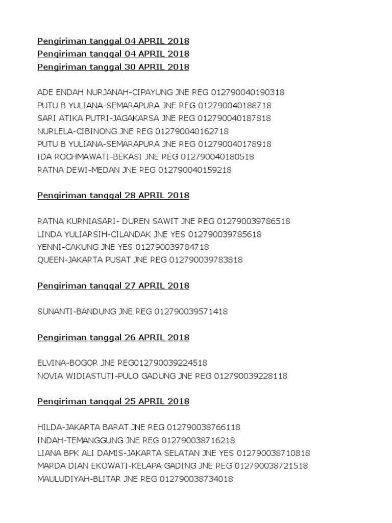 Resi Pengiriman | PDF