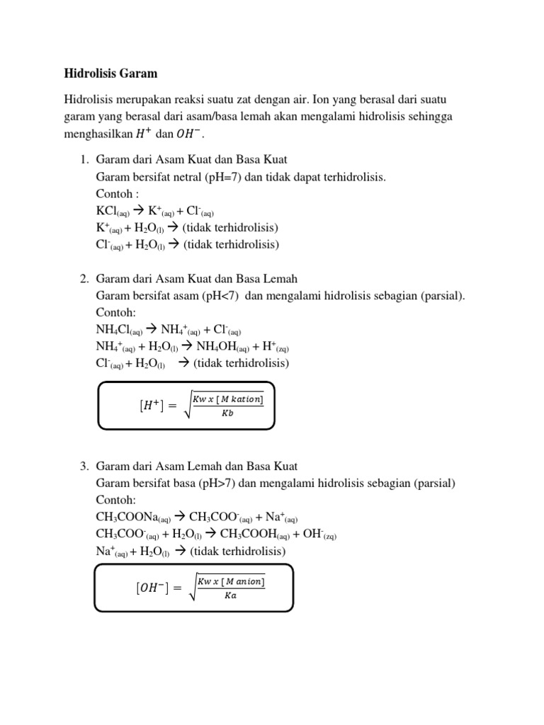 Modul Hidrolisis Dan Buffer | PDF