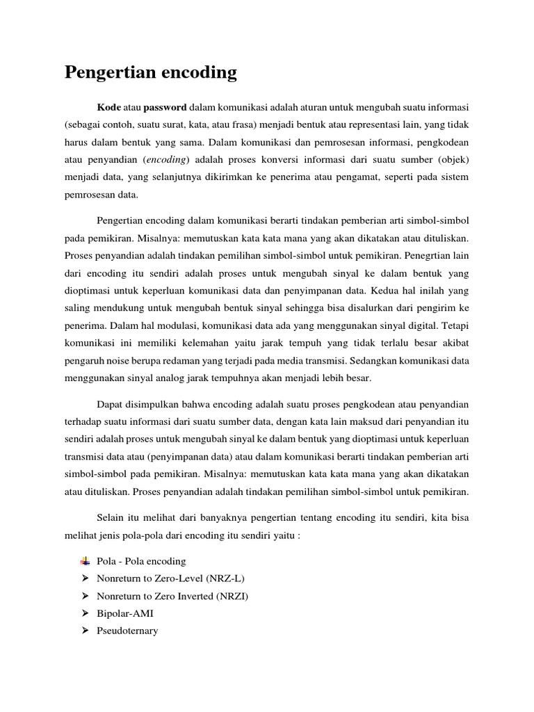 Pengertian Encoding | PDF
