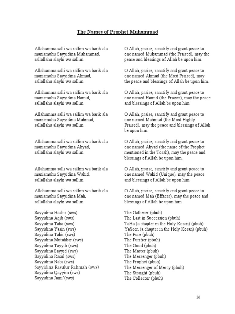 201 Names of Prophet(s) 2 | PDF | Semitic Words And Phrases | Abrahamic ...