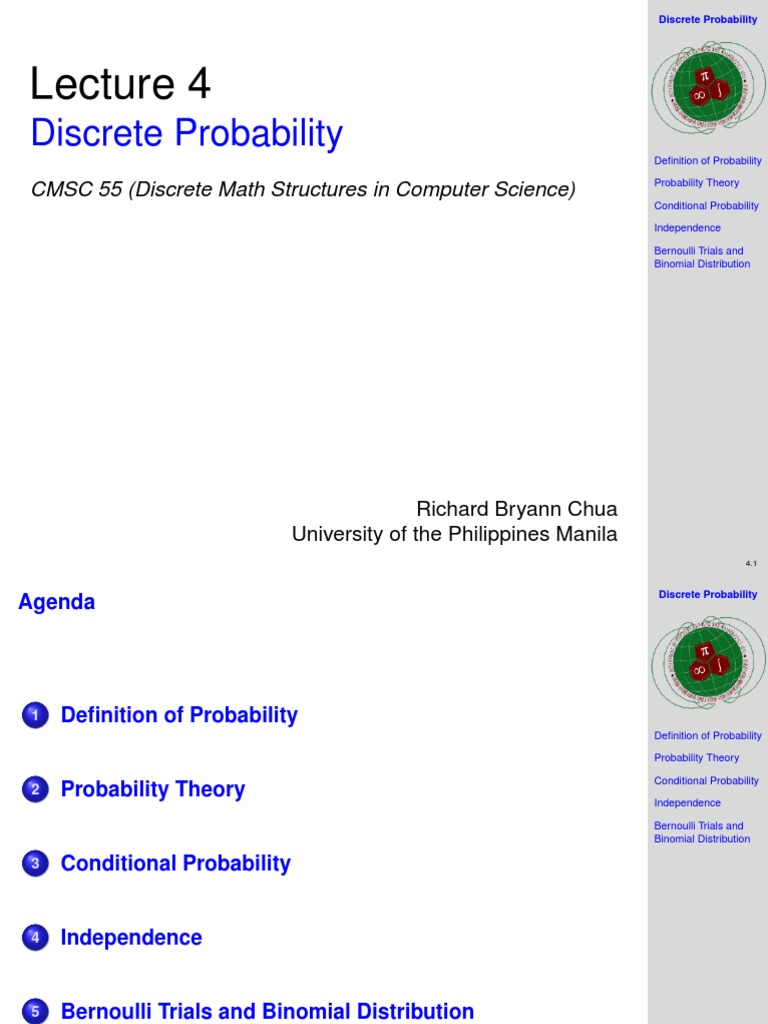 Discrete Probability: CMSC 55 (Discrete Math Structures in Computer ...