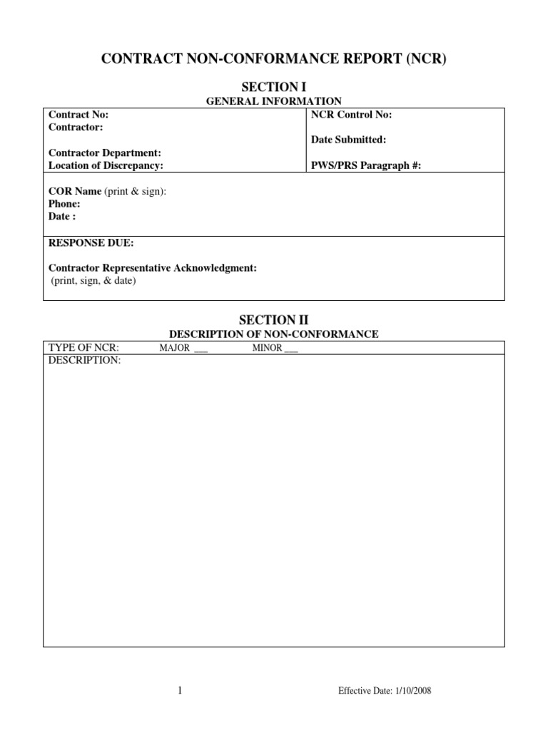 NCR Form | PDF