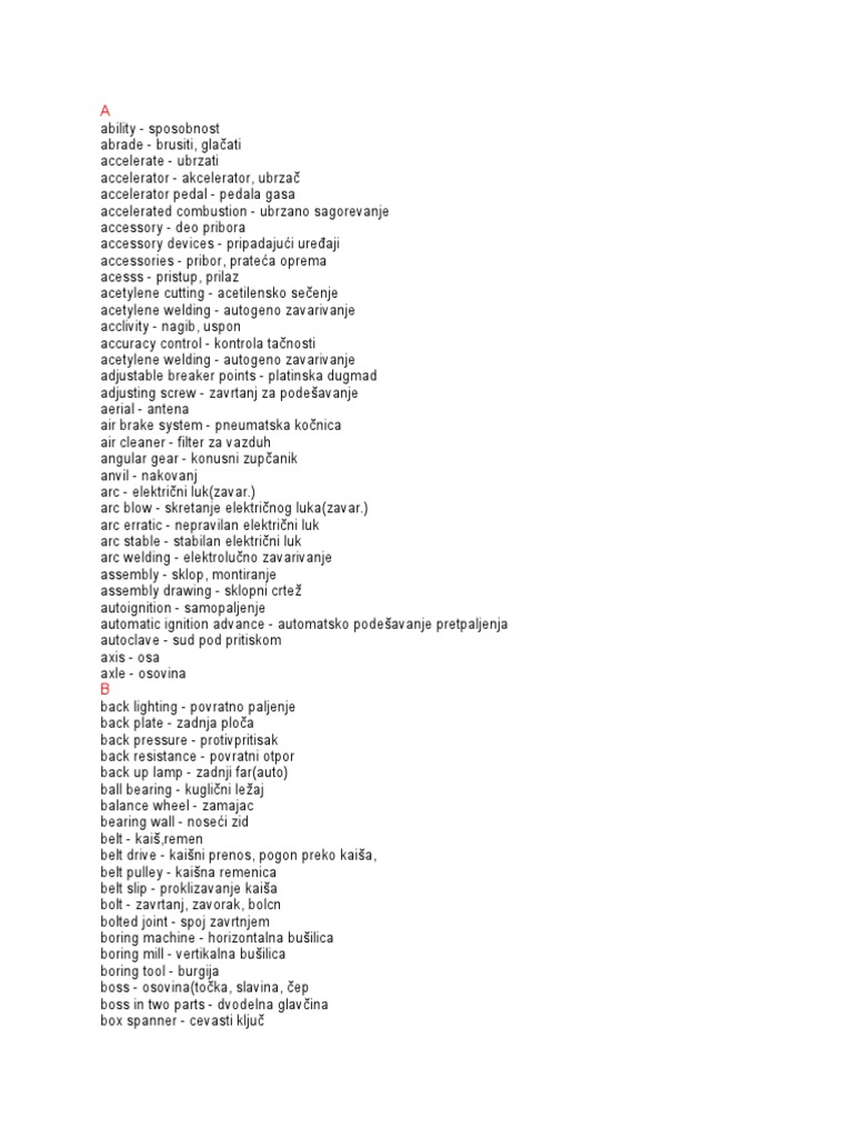 Tehnicki Recnik | PDF