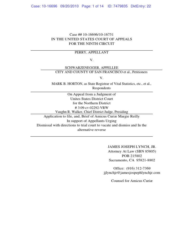 CA9Doc 22 | PDF | California Proposition 8 (2008) | In Re Marriage Cases