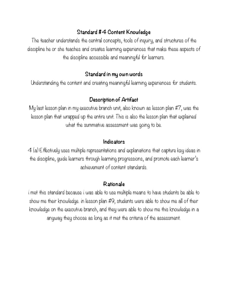 Standard 4 Artifact 1 | PDF