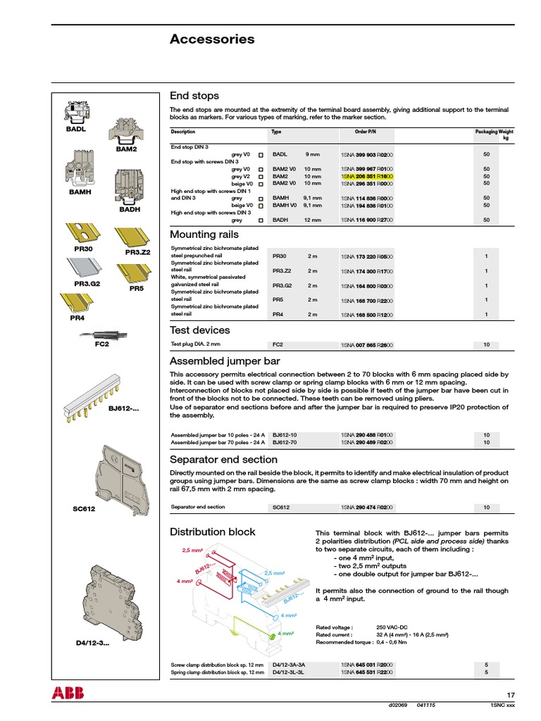 Accessories: End Stops | PDF | Electrical Components | Manufactured Goods