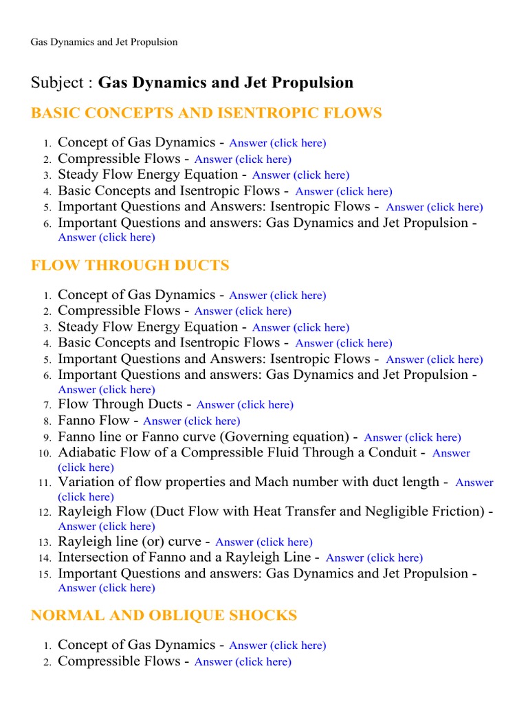 Gas Dynamics and Jet Propulsion - Lecture Notes, Study Material and ... Gas Dynamics and Jet Propulsion - Lecture Notes, Study Material and ...