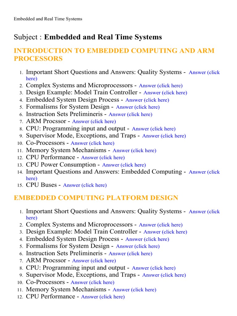 Embedded and Real Time Systems - Lecture Notes, Study Material and ...