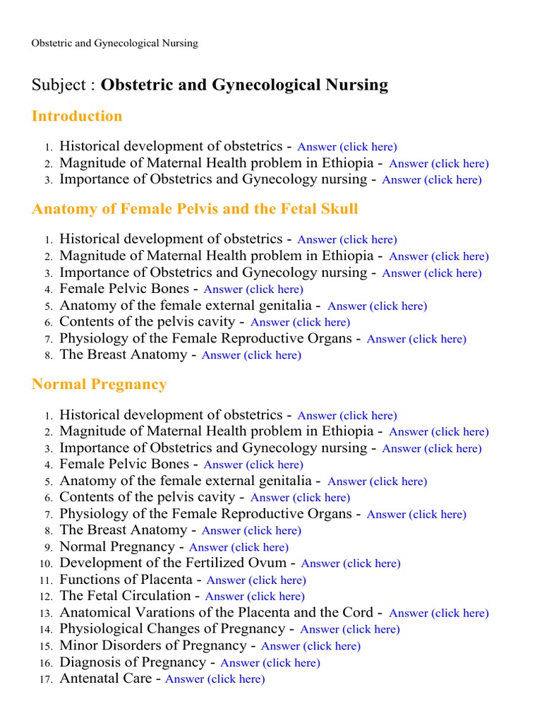 Essential OBG Nursing Notes PDF | PDF | Childbirth | Obstetrics