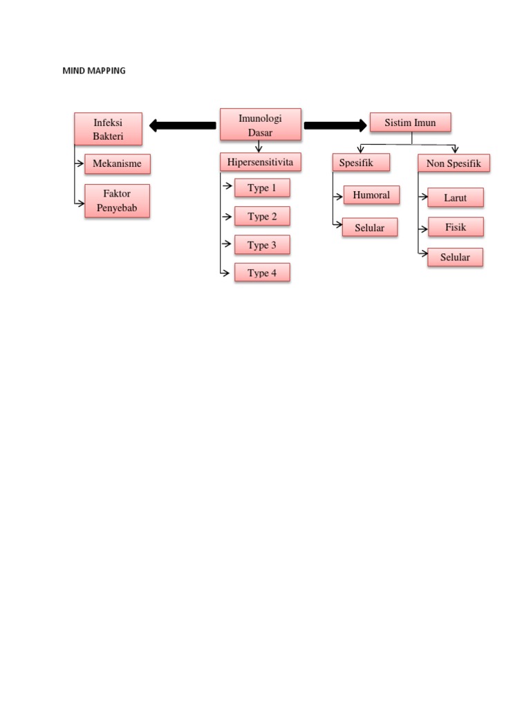 Imunologi Dasar Infeksi Bakteri Sistim Imun: Mind Mapping | PDF