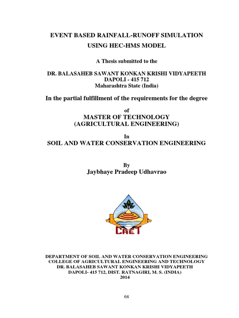 062 Event Based Rainfall-Runoff Simulation Using Hec-Hms Model (2014) (Jayb | PDF | Drainage ...