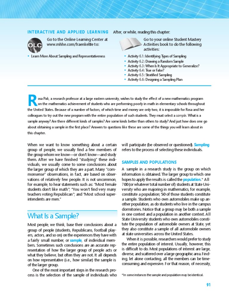 HOW TO DESIGN AND EVALUATE RESEARCH IN EDUCATION 7TH ED Technical ...