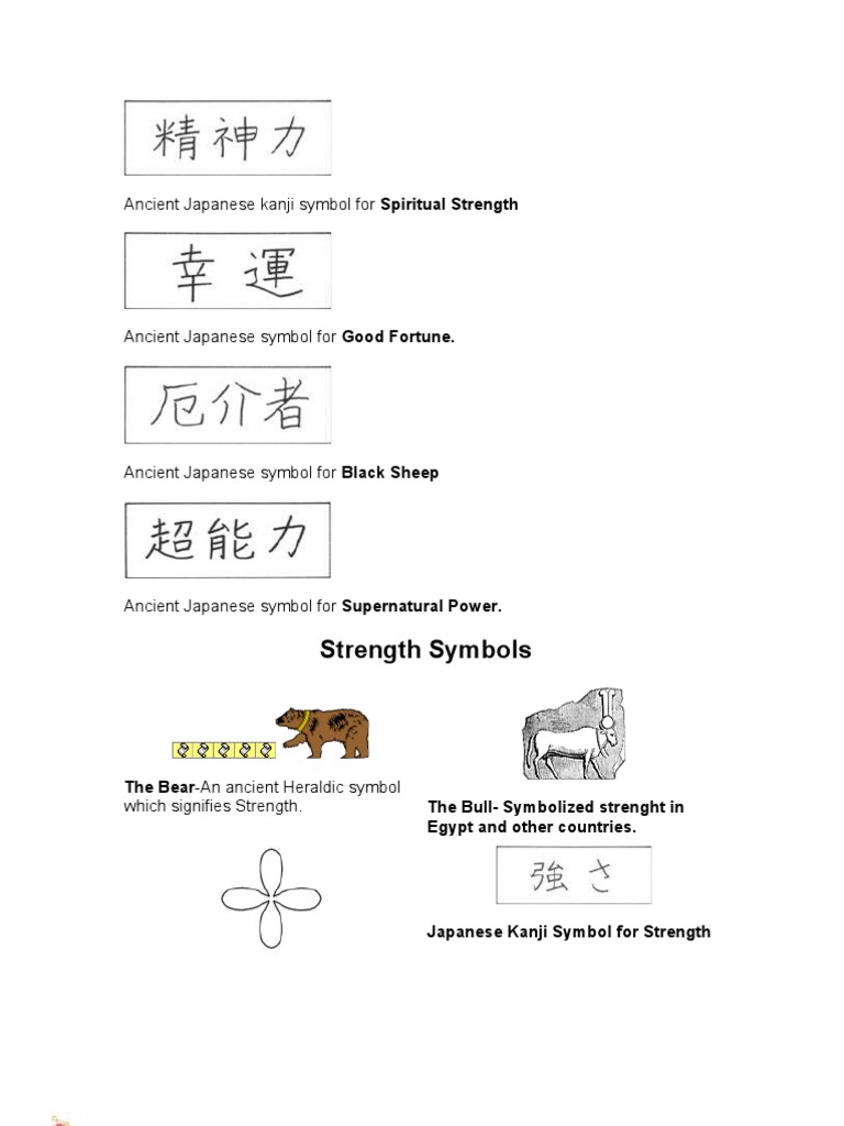 Ancient Japanese Kanji Symbol For Spiritual Strength | PDF | Wicca | Isis