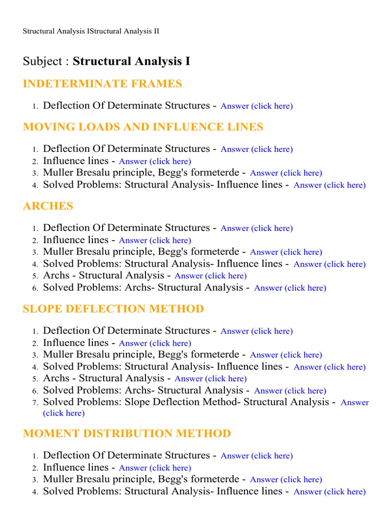 Structural Analysis I and II - Lecture Notes, Study Material and ...