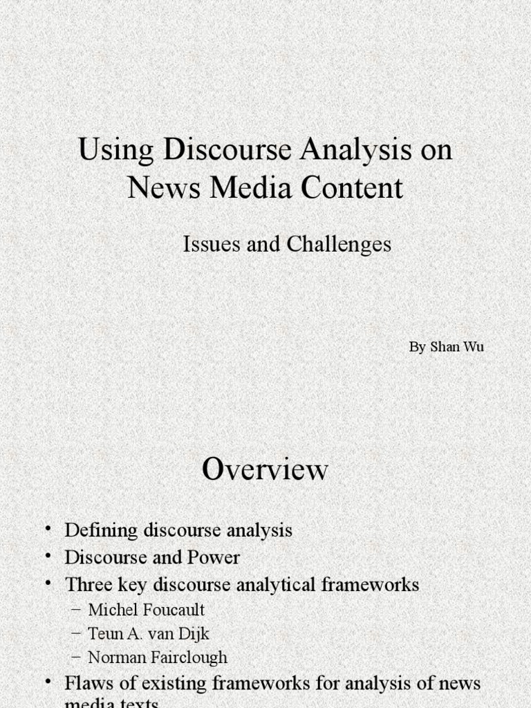 Using Discourse Analysis On News Media Content | PDF | Discourse ...