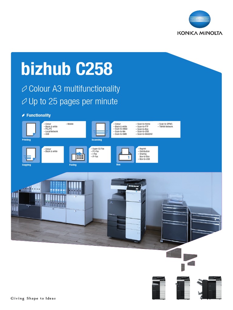 Bizhub c258 Datasheet | PDF | Fax | Operating System