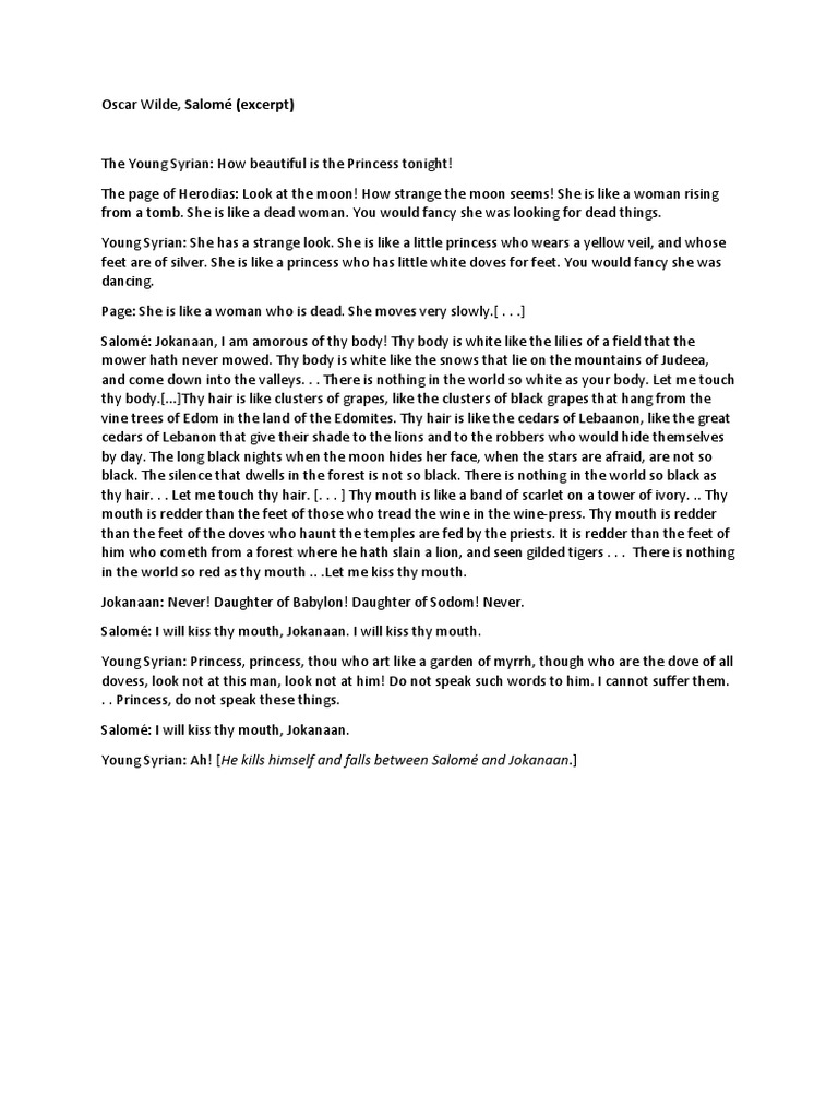 Oscar Wilde. Salome | PDF