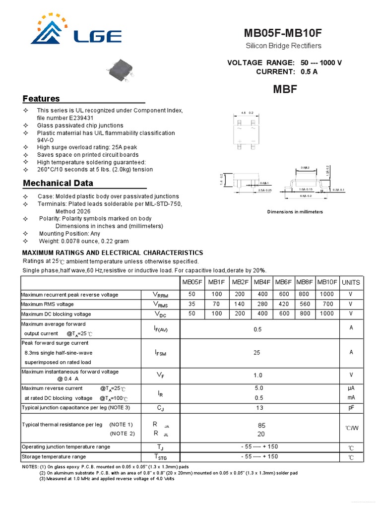 MB10F | PDF | Capacitor | Printed Circuit Board