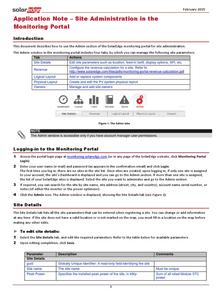 SolarEdge Monitoring Portal Admin Guide | PDF | Page Layout | Websites