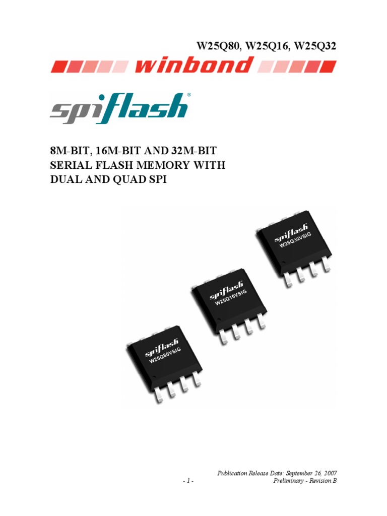 Winbond w25q80 w25q16 w25q32 | Download Free PDF | Flash Memory | Input/Output