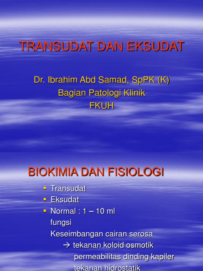 Transudat & Eksudat | PDF