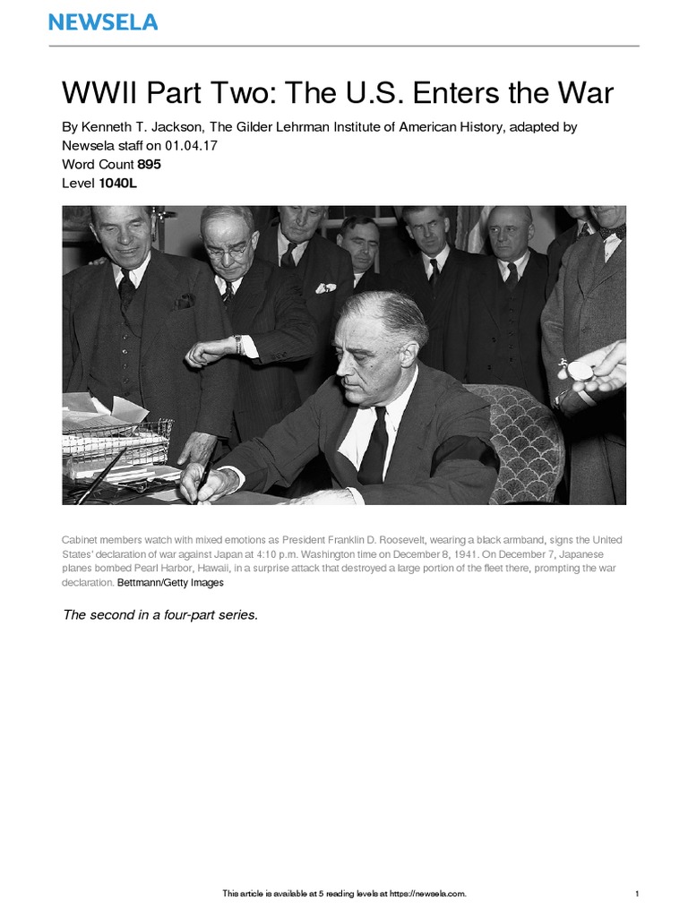 WWII: America Joins the Fight | PDF | Attack On Pearl Harbor | Warfare