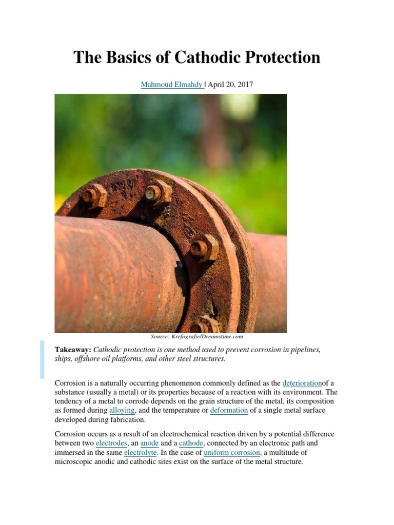 The Basics of Cathodic Protection | Download Free PDF | Anode | Corrosion