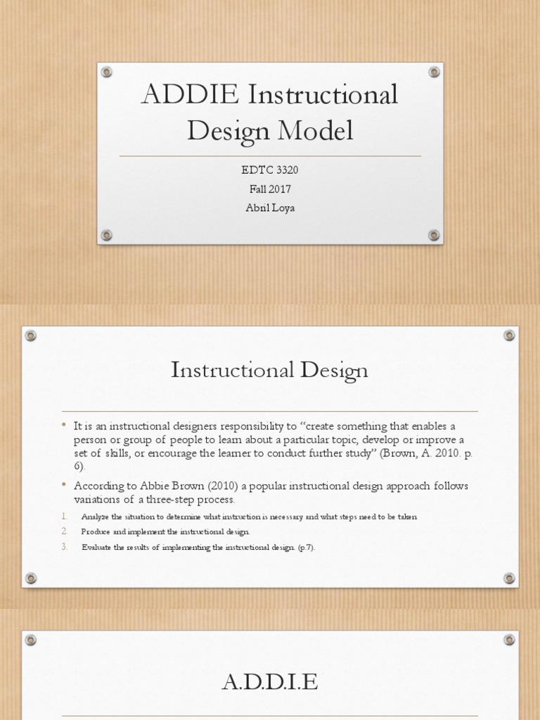 Addie Model | PDF | Instructional Design | Learning