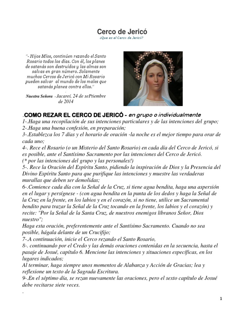 Cerco de Jerico Por La Familia | PDF | Oración | María, madre de Jesús