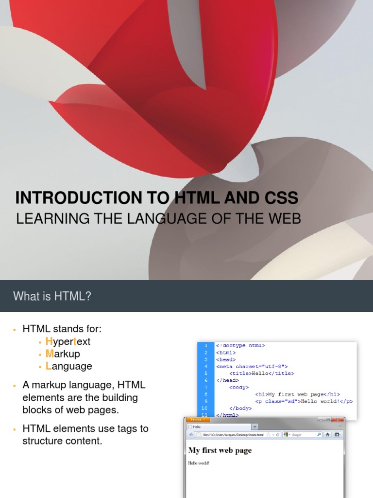 Introduction To HTML and CSS: Learning The Language of The Web | PDF ...