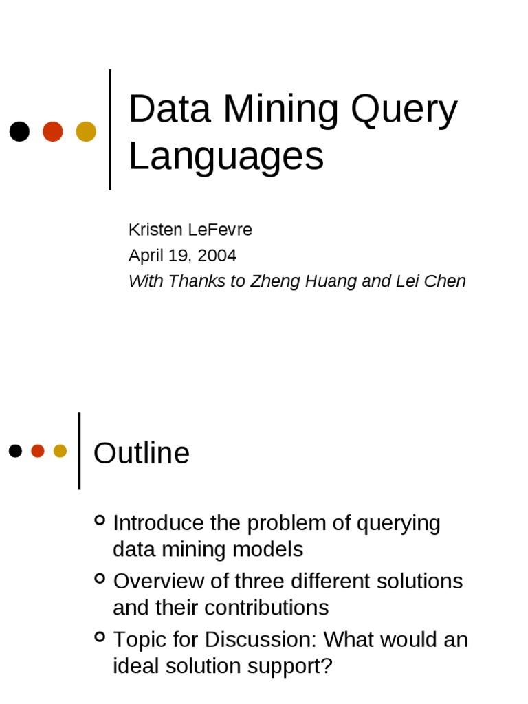 Data Mining Query Languages | PDF | Sql | Databases