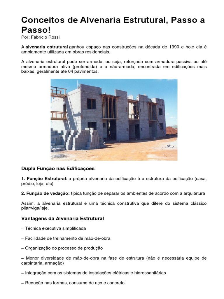 Alvenaria Estrutural: Definições e Vantagens | PDF | Casa e Jardim