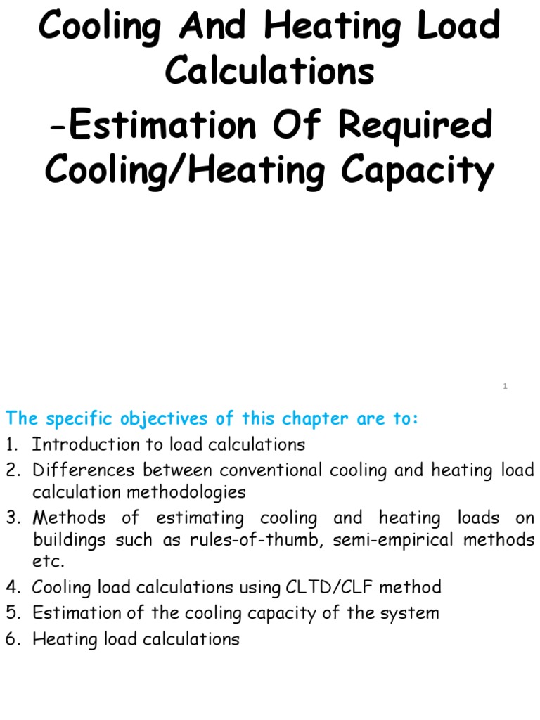 Cooling and Heating Load Calculations | PDF | Hvac | Heat Transfer
