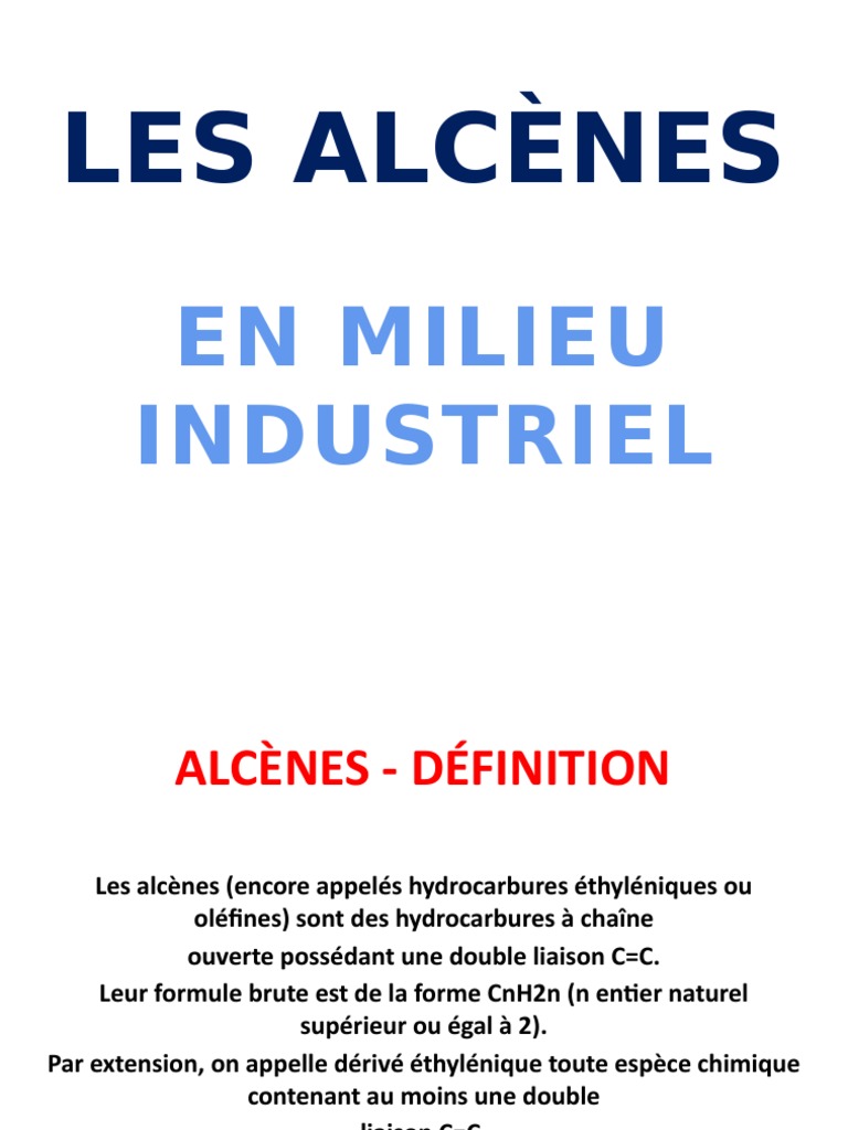 Les Alcéne en Milieu Industriel 2 | PDF | Alcène | Composé binaire de l ...