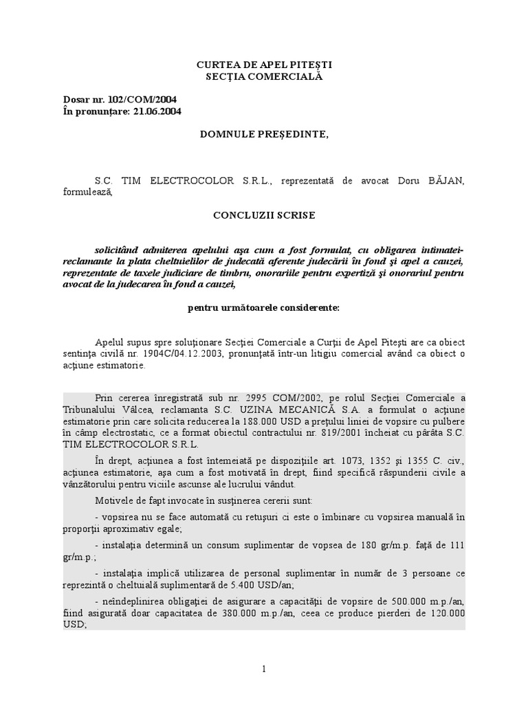 Apel-Concluzii Scrise - 13 | PDF