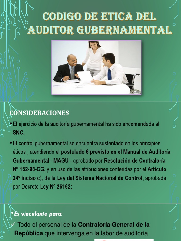 Codigo de Etica Del Auditor Gubernamental | PDF | Contralor | Gobierno