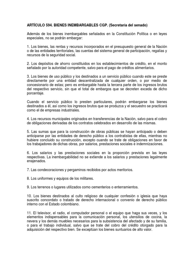 Bienes Inembargables | PDF | Presupuesto | Ahorro