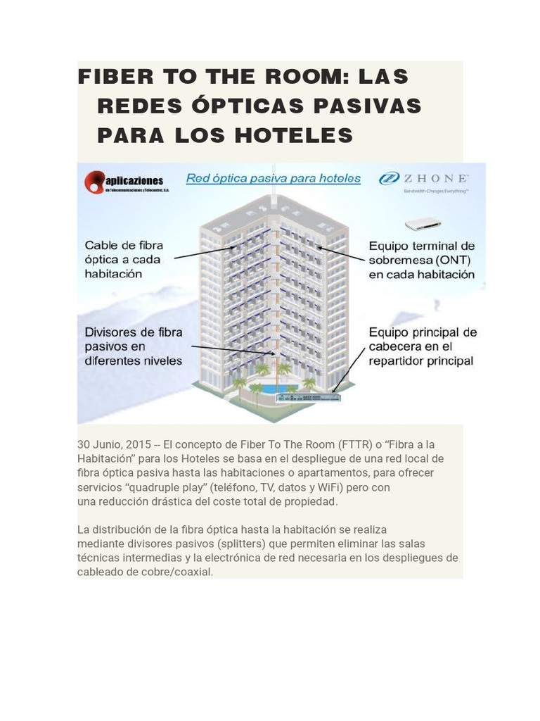 Fiber To The Room | PDF | Hotel | Red de computadoras